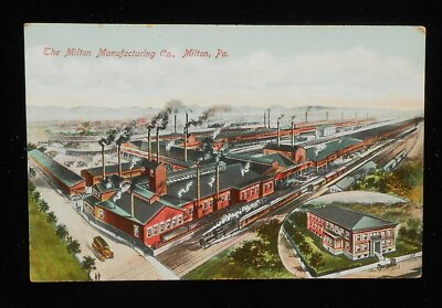 1910s Birdseye The Milton Manufacturing Co Factory Industrial Railroad ...