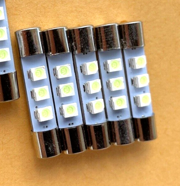 5 GREEN 8V Fuse Style 29mm LED Lamp Bulb Marantz Sansui Pioneer Kenwood ...