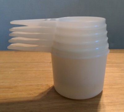 VINTAGE TUPPERWARE Translucent White MEASURING CUPS Set Of 5 | eBay