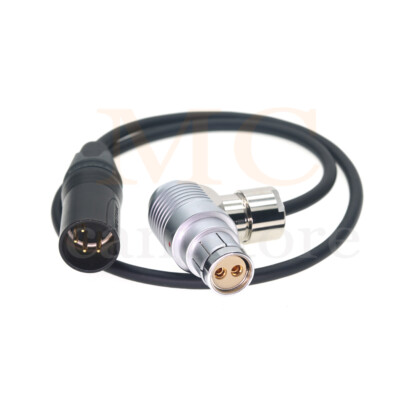 4-Pin XLR Male to Right angle 2-Pin Fischer Female for Arri Alexa ...