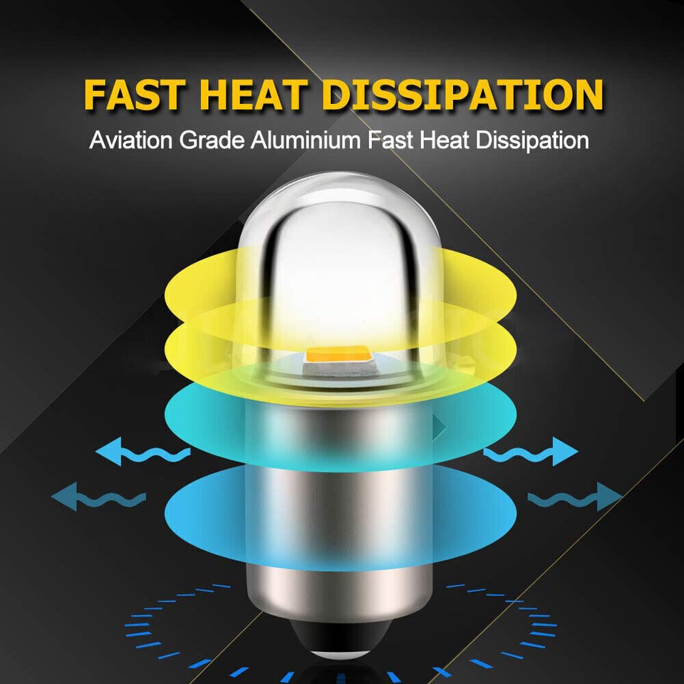 2X 18V Volt LED Flashlight Replacement Bulbs For Black-Decker FSL18FL ...