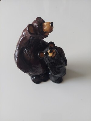 Brown bear and baby bear cub. Artist Rick J. Rowley, 2003 | eBay