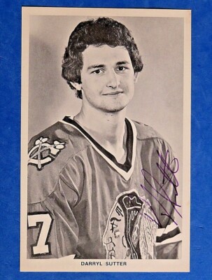 DARRYL SUTTER SIGNED 5.5 x 8.5" B&W PHOTO CARD ~ CHICAGO BLACKHAWKS | eBay