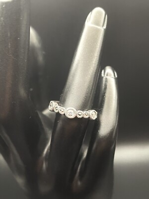 925 Sterling Silver Judith Jack Marcasite Cubic Zirconia Ring Stacking ...