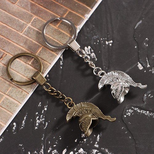 Spartan Roman Helmet Warrior Greek Gladiator Alloy Keychain Jewelry ...