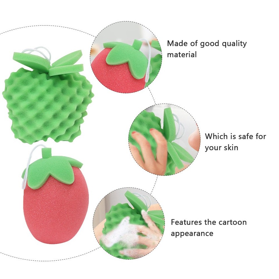 2pcs Children Bath Body Sponges Cartoon Baby Exfoliating Bath Scrubber ...