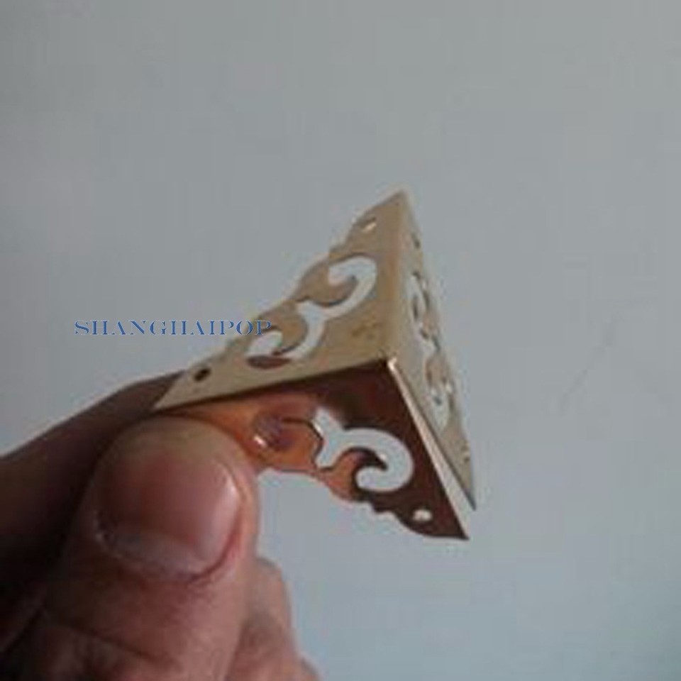 4 X Brass Corner Angle Brace Protectors for Wooden Trunk Box Chest Case ...