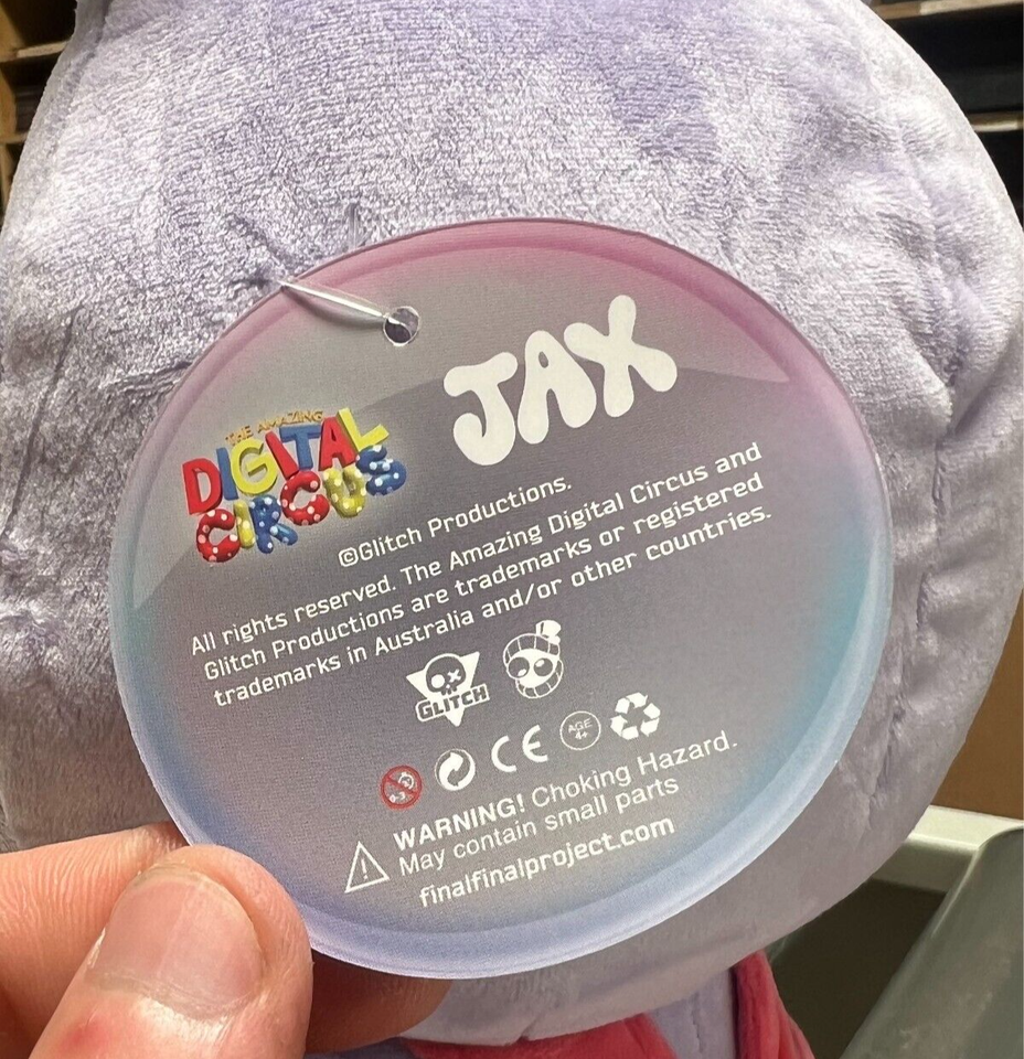 JAX RABBIT THE AMAZING DIGITAL CIRCUS 12" PLUSH OFFICIAL GLITCH ...