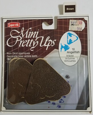 Vintage Mini Pretty Ups 18 Bathtub Shower Appliques Brown Angelfish NOS ...