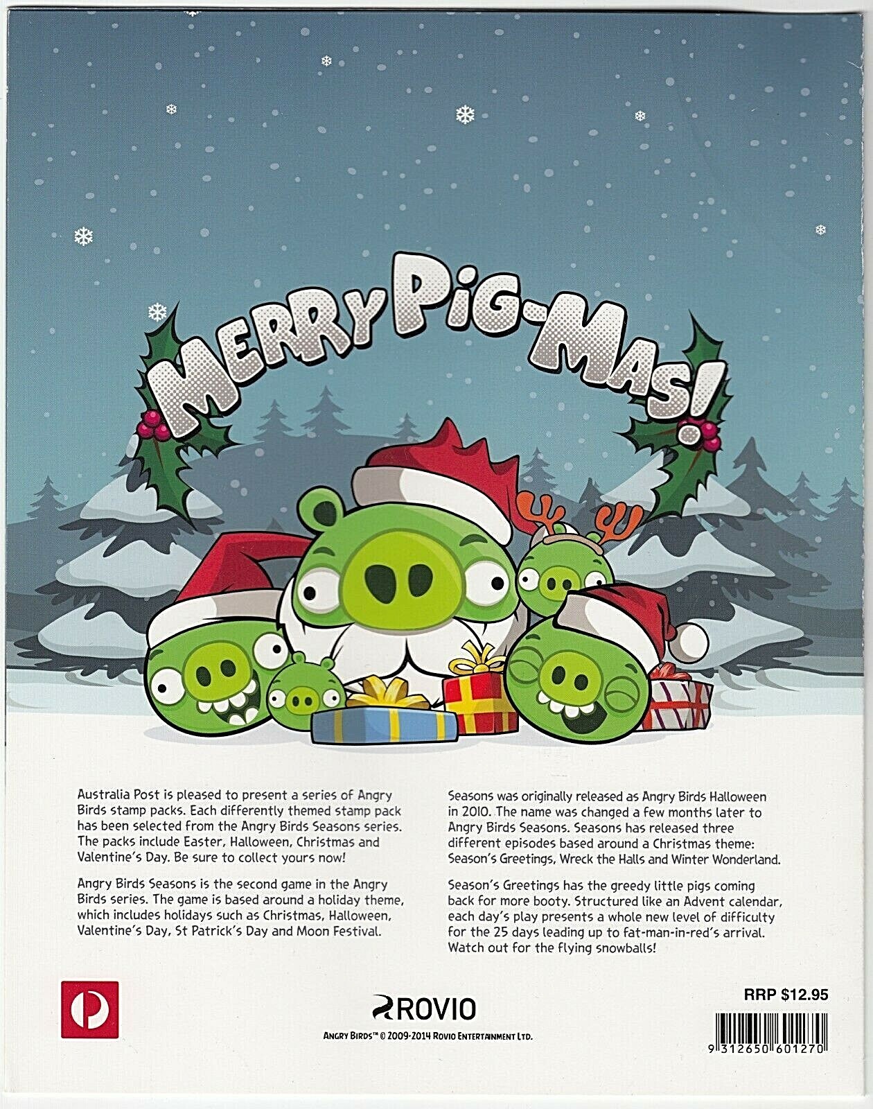 2013 PRESENTATION STAMP PACK 'ANGRY BIRDS SEASONS GREETINGS' TWO MINI ...