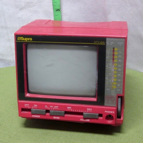 SUPRA red tele-handy TV personal television HTV-001 travel 1980s rare ...