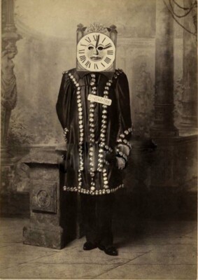 Vintage Strange Creepy Photo Weird Man in Clock Costume 8 x 10 Reprint ...
