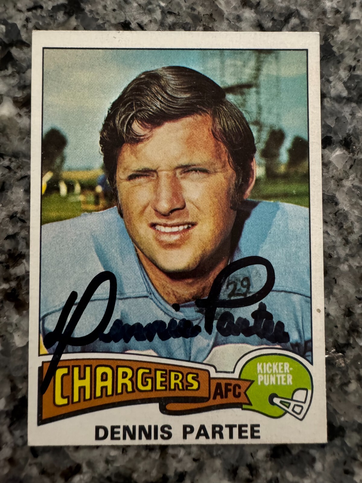 Dennis Partee Signed SAN DIEGO CHARGERS Card 1975 Topps | eBay