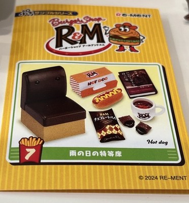 Re-ment Miniature R&M Burger Shop Restaurant rement 7 Hot Dog. Complete ...
