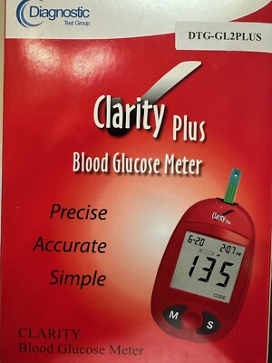 Blood Glucose Meter DTG-GL2PLUS by Clarity Diagnostics, NEW! | eBay