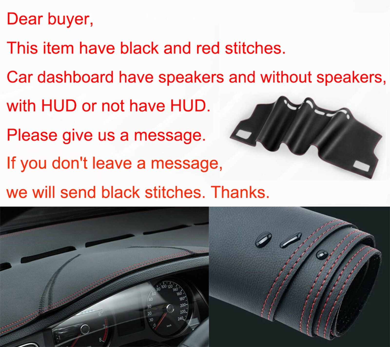 For Suzuki Vitara 2015-2021 Leather Dash Mat Dashboard Cover Dashmat ...