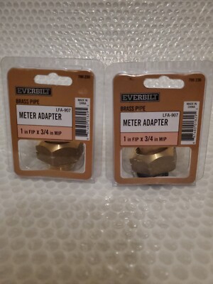 Everbilt LFA-907 1 in. FIP x 3/4 in. MIP Brass Pipe Meter Spud Fitting ...