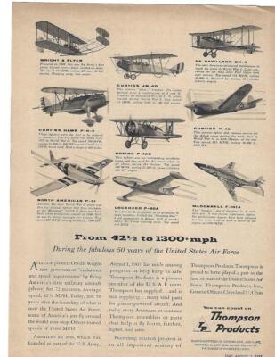 1957 50 years of US Air Force Print-Ad / Thompson Products | eBay