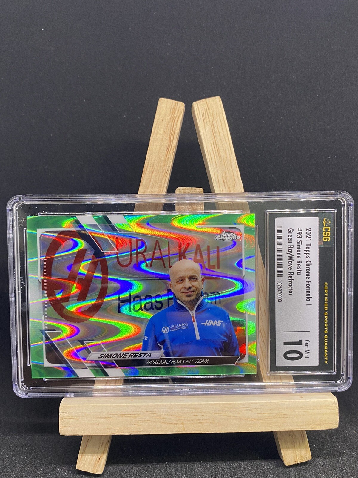 2021 Chrome Formula 1 F1 Crew Green RayWave Refractor /99 Simone Resta CSG 10 | eBay