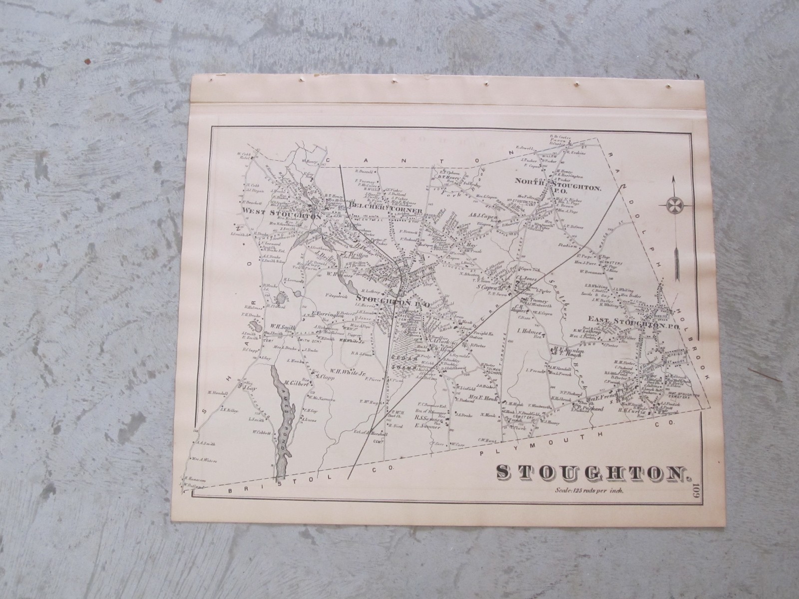 1876 Map of Stoughton, MA., Map from the Norfolk County Atlas of 1876 ...