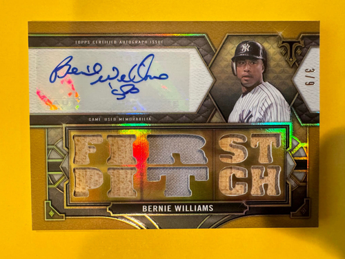 2022 Triple Threads Bernie Williams Triple Relic Autograph 3/9 Yankees ...