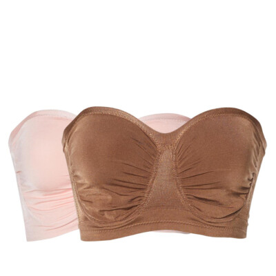 Rhonda Shear 2-pack Bandeau Ahh Bra 773-683 , Brown/Blush , Size M | eBay