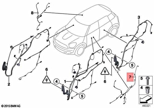 Genuine BMW F55 F56 R60 Door wiring harness adapter Front OEM ...