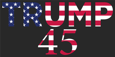 TRUMP 45 USA Patriotic Black Vinyl Decal Bumper Sticker 3.75x7.5" | eBay