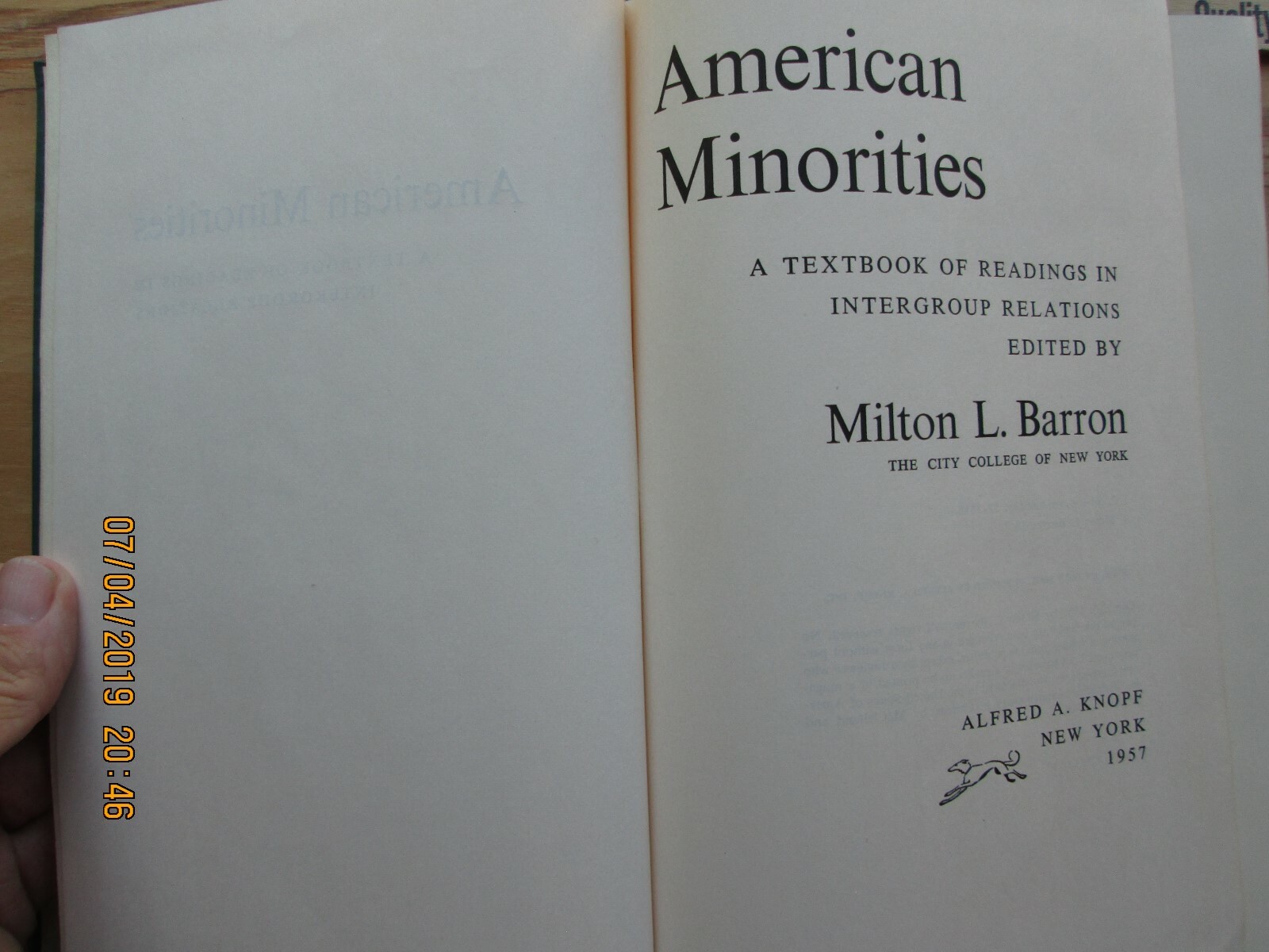 American Minorities - milton l barron 1957 | eBay