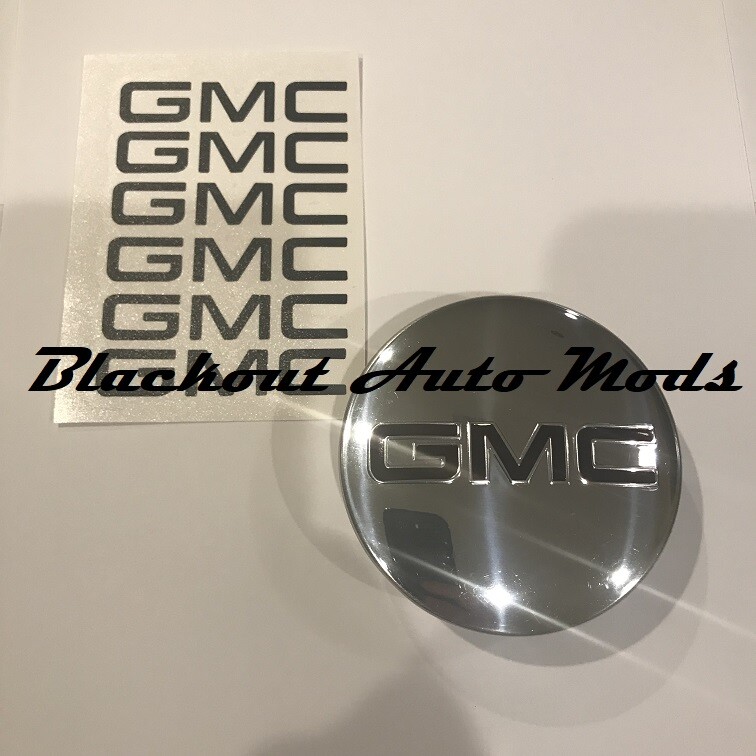 2019-24 GMC Yukon Gloss Black Wheel Emblem Blackout Kit Vinyl Decal ...