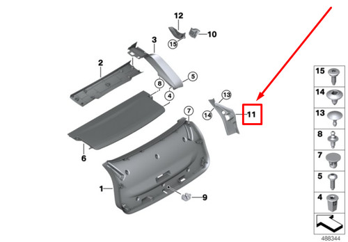 NEW BMW X4 G02, F98 REAR LEFT LIFTGATE TRIM COVER 51497424427 7424427 ...