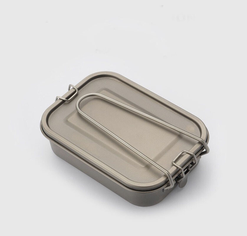 800ml Outdoor Survival Lightweight Pure Titanium Mess Tin Fast Cooking ...