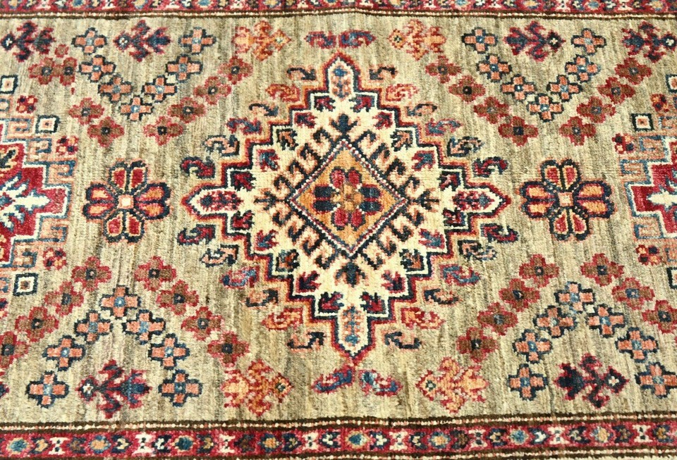 Tribal Geometric Kazak Oriental Rug Small Farmhouse Bedroom Carpet 3X4 ...