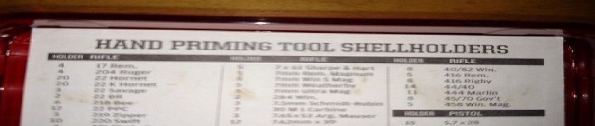 Lee Precision Hand Priming Tool Shell Holder Set of 11 Shellholders ...