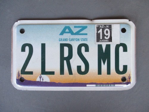 Vtg 2019 ARIZONA Motorcycle License Plate, 2 LRS MC | eBay