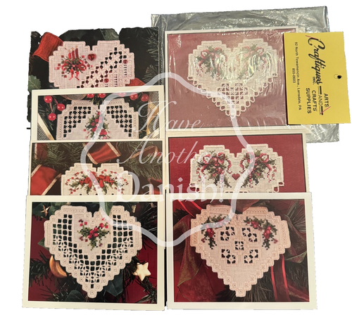 7 Emie Bishop Cross 'N Patch Heart Card Patterns Hardanger | eBay