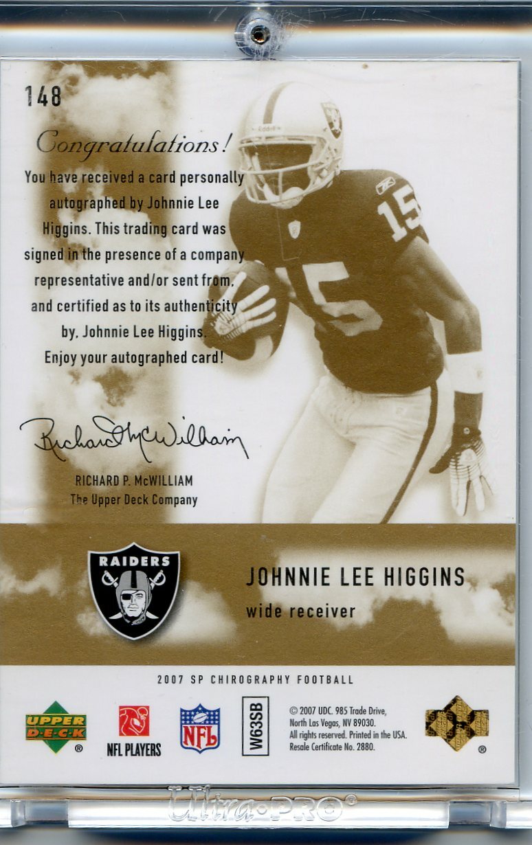 2007 UD UPPER DECK CHIROGRAPH ROOKIE RC RAIDERS JONNIE LEE #/699 | eBay