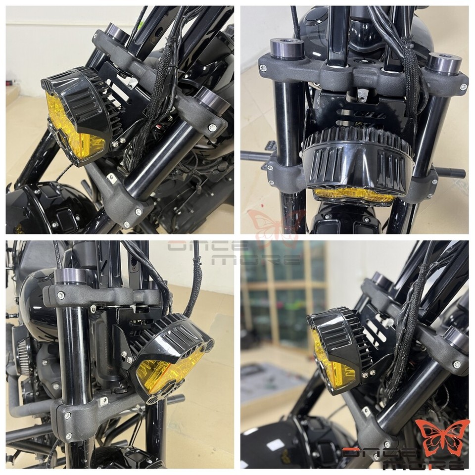 3.5" Bar Mount LP6 Pro LED Headlight Bracket Kit For Harley Low Rider S ...