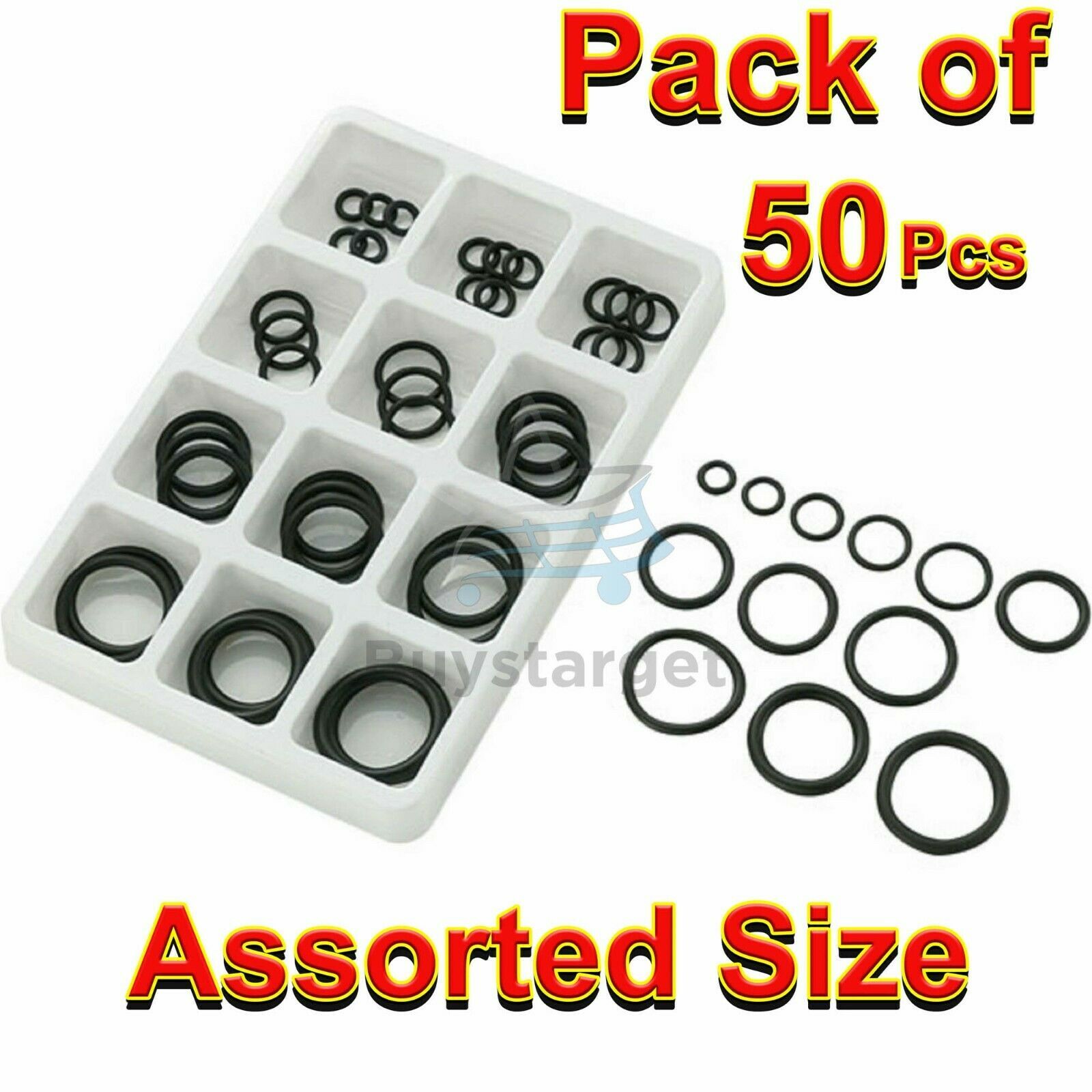 🔥50pc Assorted O RING SET Black Rubber Seals Sink Tap Washers Plumbing ...