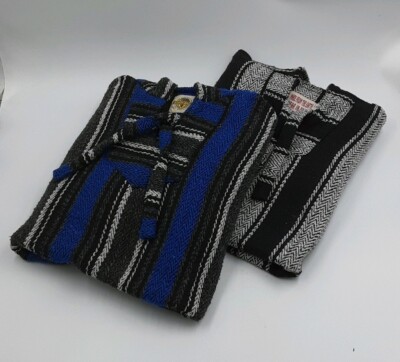 Lot Of Two BAJAS Mexican Blanket Hooded Sweatshirts X-LARGE Earth Ragz ...