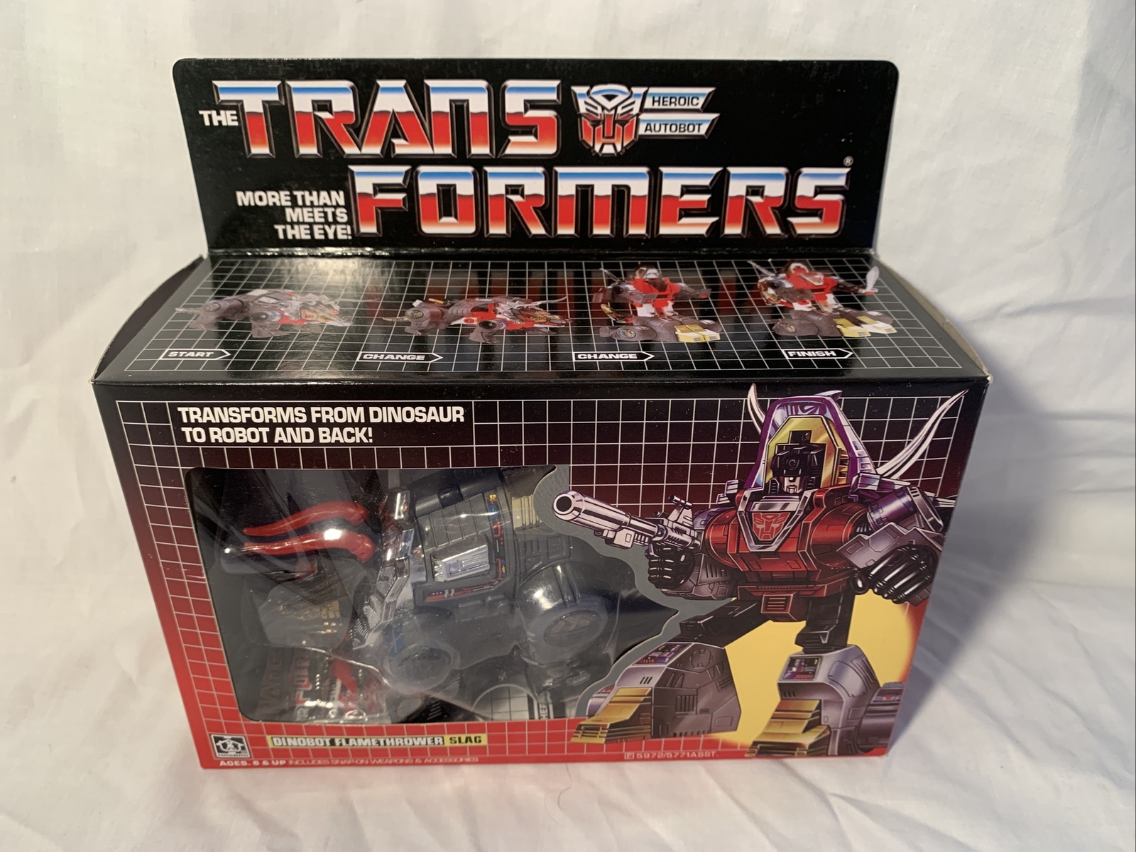 1985 G1 Transformers Dinobot Flamethrower Slag W/ Box (B1) | eBay
