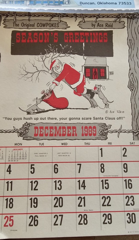 Old Advertising Calendars, 5 Cowtails, The Back 40, Cowpoke 1977, 79 ...