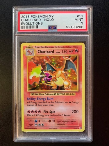 POKEMON XY Evolutions Charizard 11/108 PSA 9 HOLO RARE Card - 2016 - NM ...