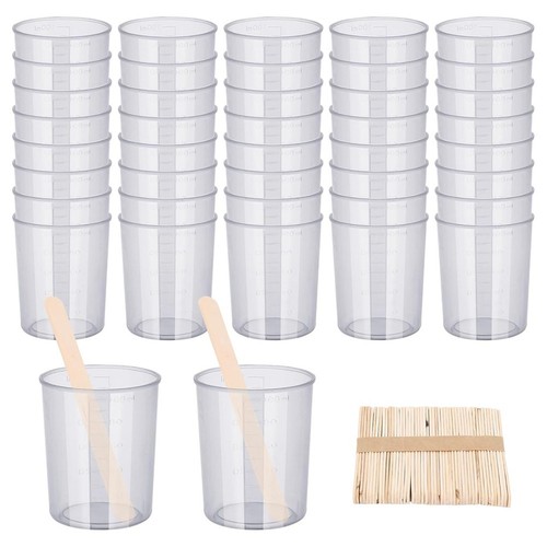 90PCS Epoxy Mixing Cups Kit, 40PCS Graduated Cups Transparent Scale ...