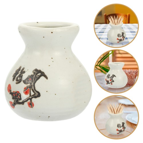 Toothpick Storage Jar Box Toothpicks Holder Dispenser Ceramic Pot ...