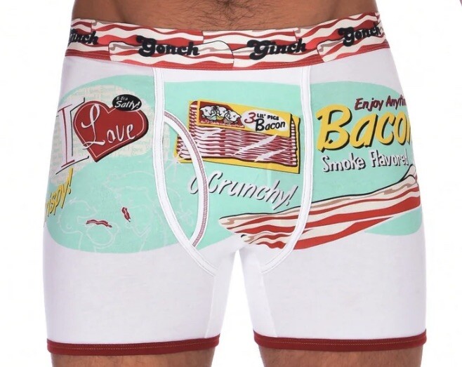 LARGE Ginch Gonch I LOVE BACON Men’s Trunk Boxer Brief Underwear ...
