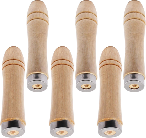 6 Pack Wooden File Handle with Strong Metal Collars, 3 Pack Medium ...