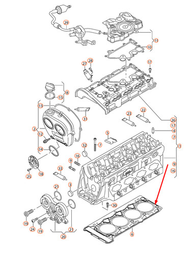 NEW AUDI A3 8V CYLINDER HEAD GASKET 06K103383K OEM NO IMPORT DUTIES TO ...