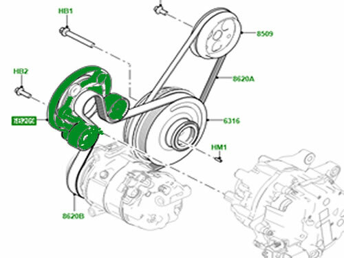 LAND ROVER BELT TENSIONER PULLEY DISCOVERY SPORT RANGE ROVER EVOQUE ...