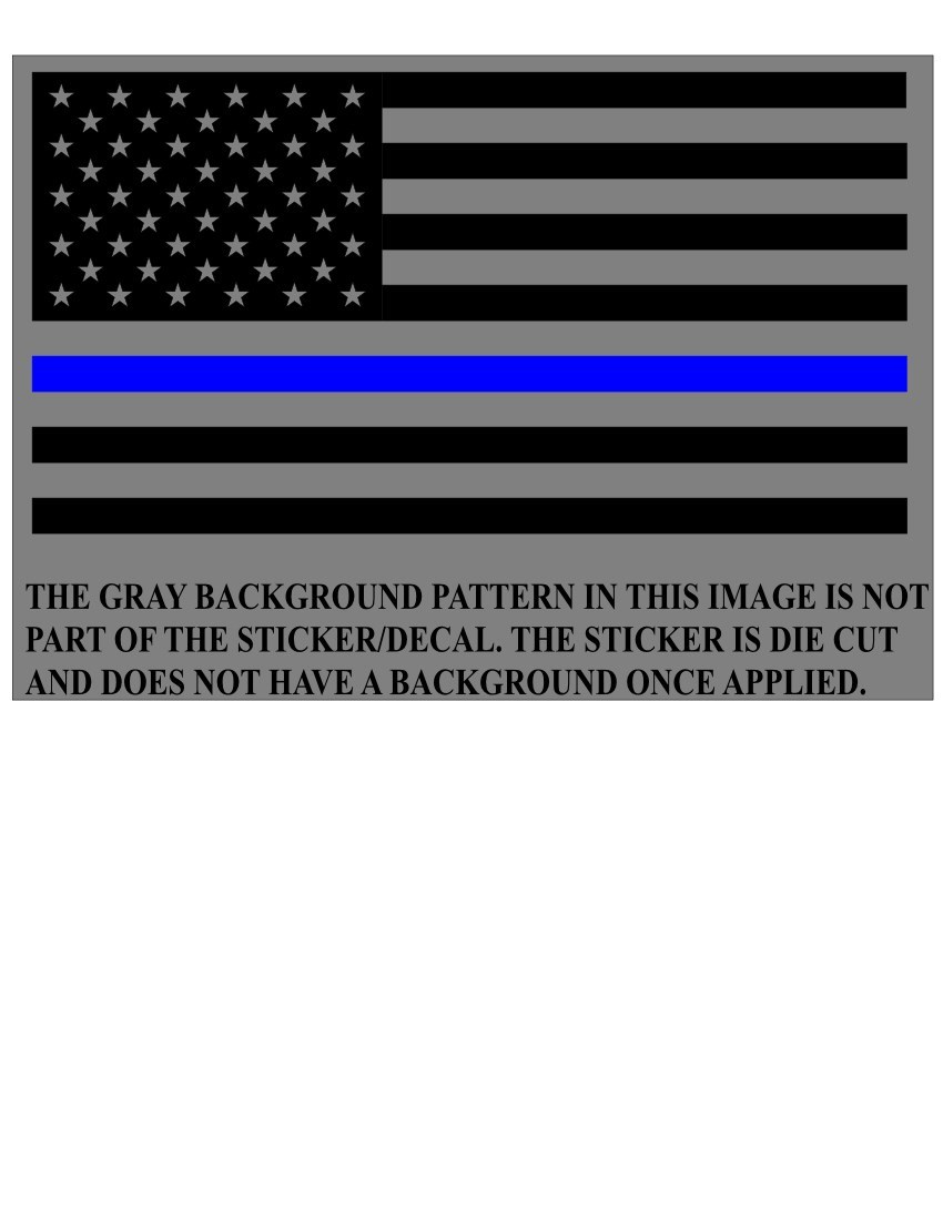 THIN BLUE LINE AMERICAN FLAG LAW ENFORCEMENT/POLICE Vinyl Window Decal ...